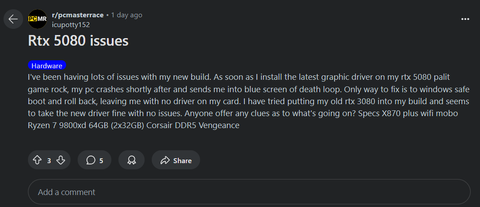 Users report bricked or unstable RTX 5090 and 5080 cards — root cause ...