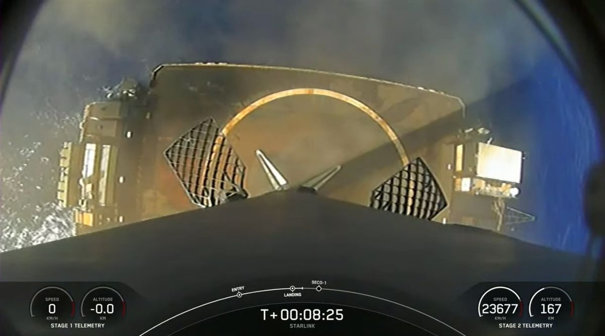 Spacex Launches 53 More Starlink Satellites Lands Rocket At Sea Again