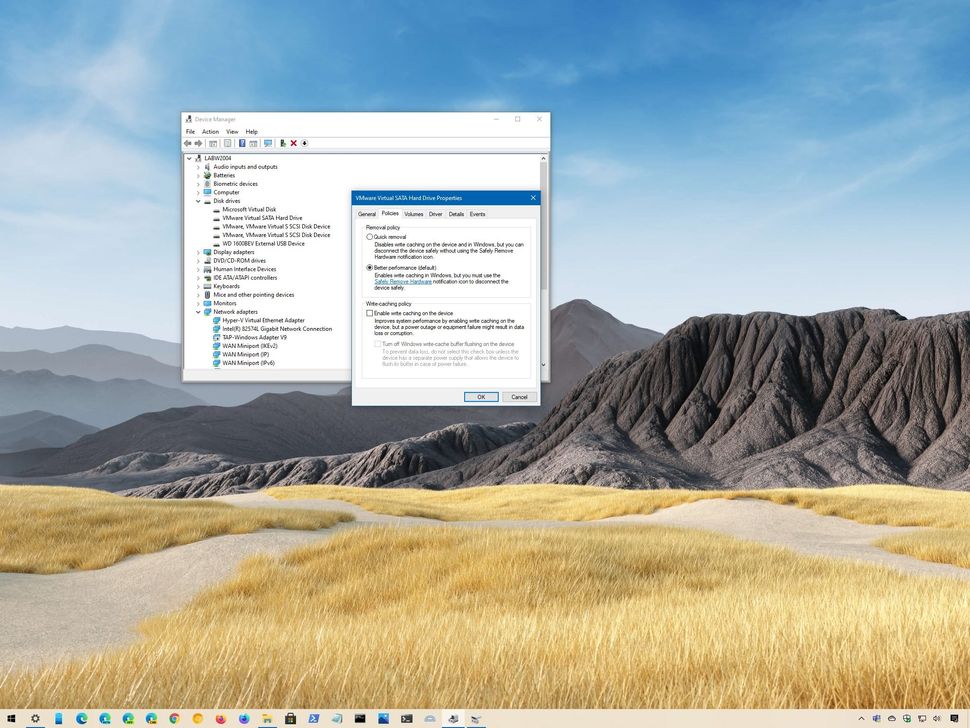How to manage disk write caching for external storage on Windows 10 ...
