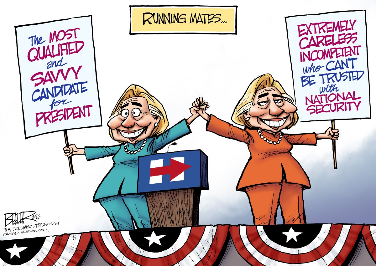 Political cartoon U.S. Clinton and Warren running mates | The Week