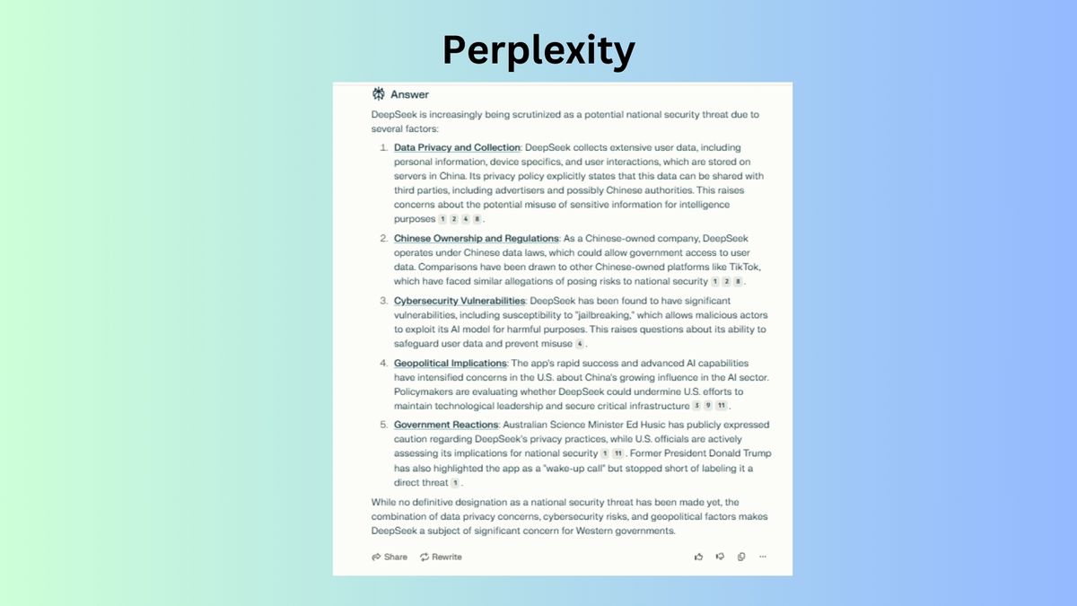 Is DeepSeek a national security threat? I asked ChatGPT, Gemini ...