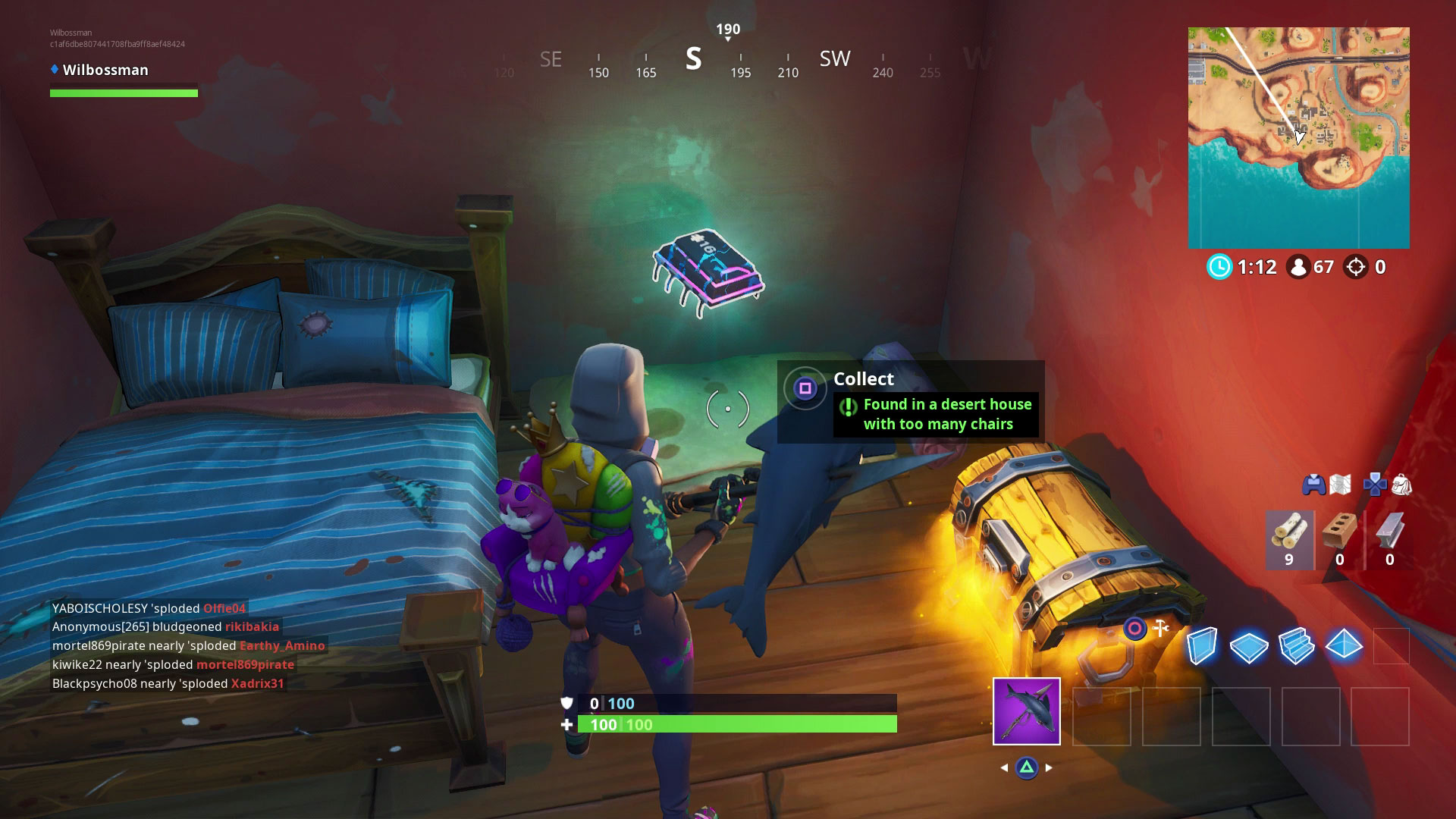 Fortnite Fortbyte 16 - 發現在一個有太多椅子的沙漠房子里 - 0x資訊