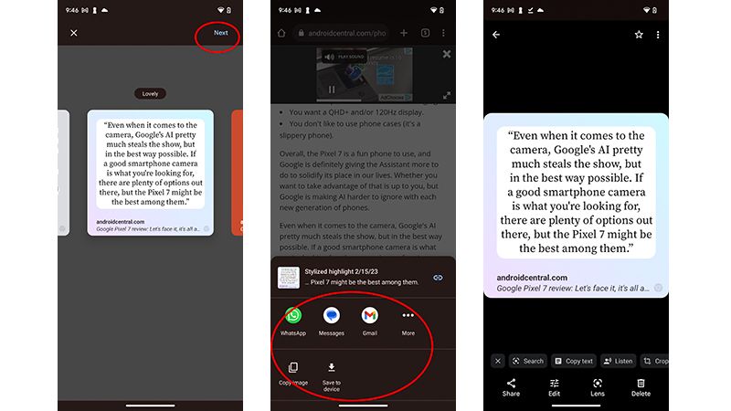 How to create and share text cards from Chrome on an Android phone ...