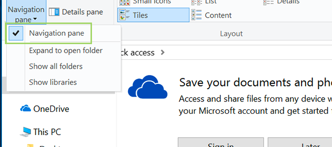How To Hide The Navigation Pane In Windows 10 File Explorer Laptop Mag