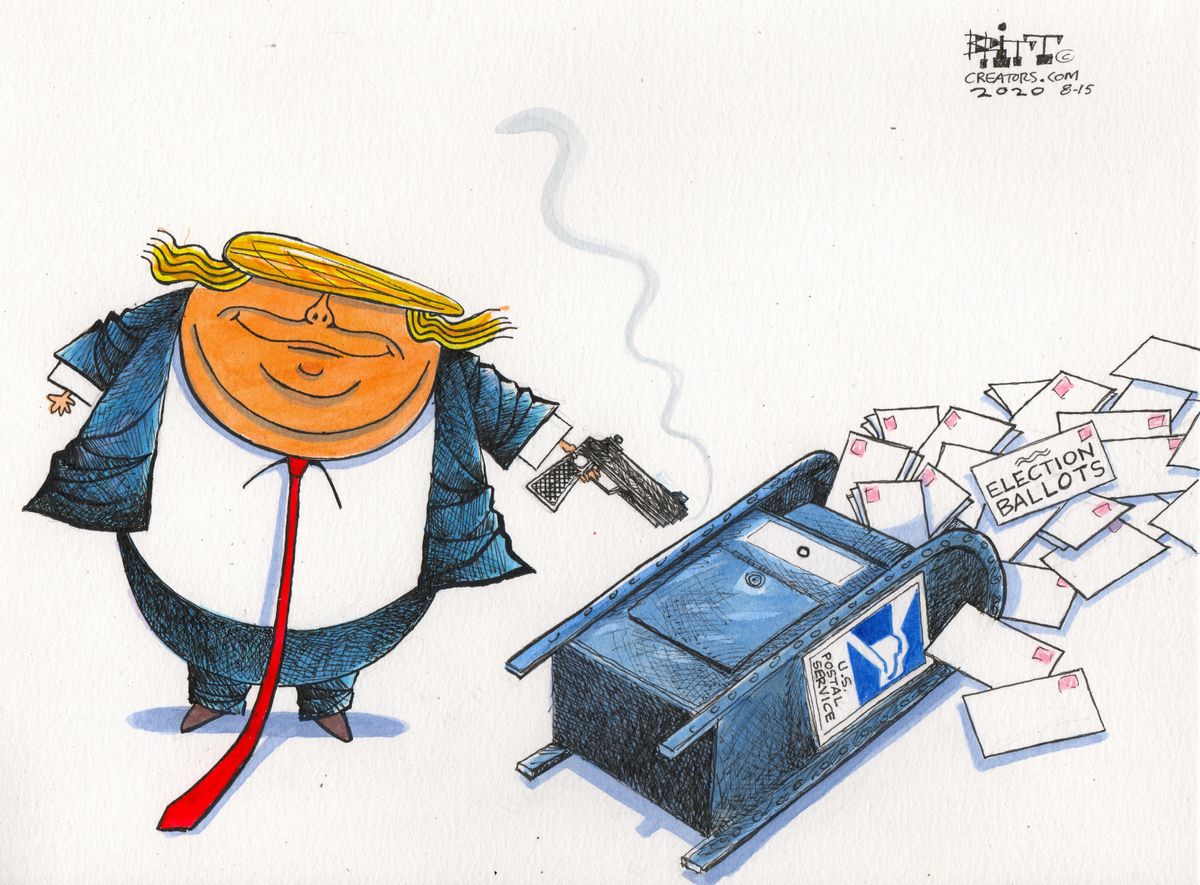 Political Cartoon U.S. Trump USPS mail in vote | The Week
