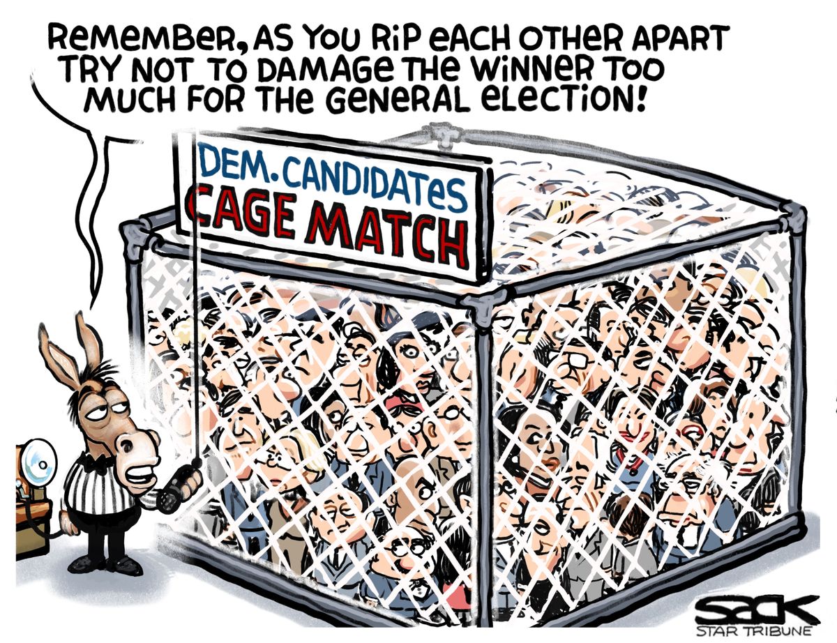 Political Cartoon U.S. Democrats primaries nomination president 2020 ...