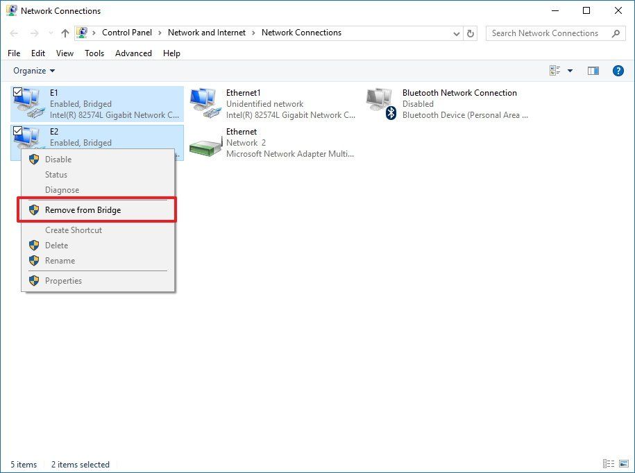 How to set up and manage a Network Bridge connection on Windows 10 ...