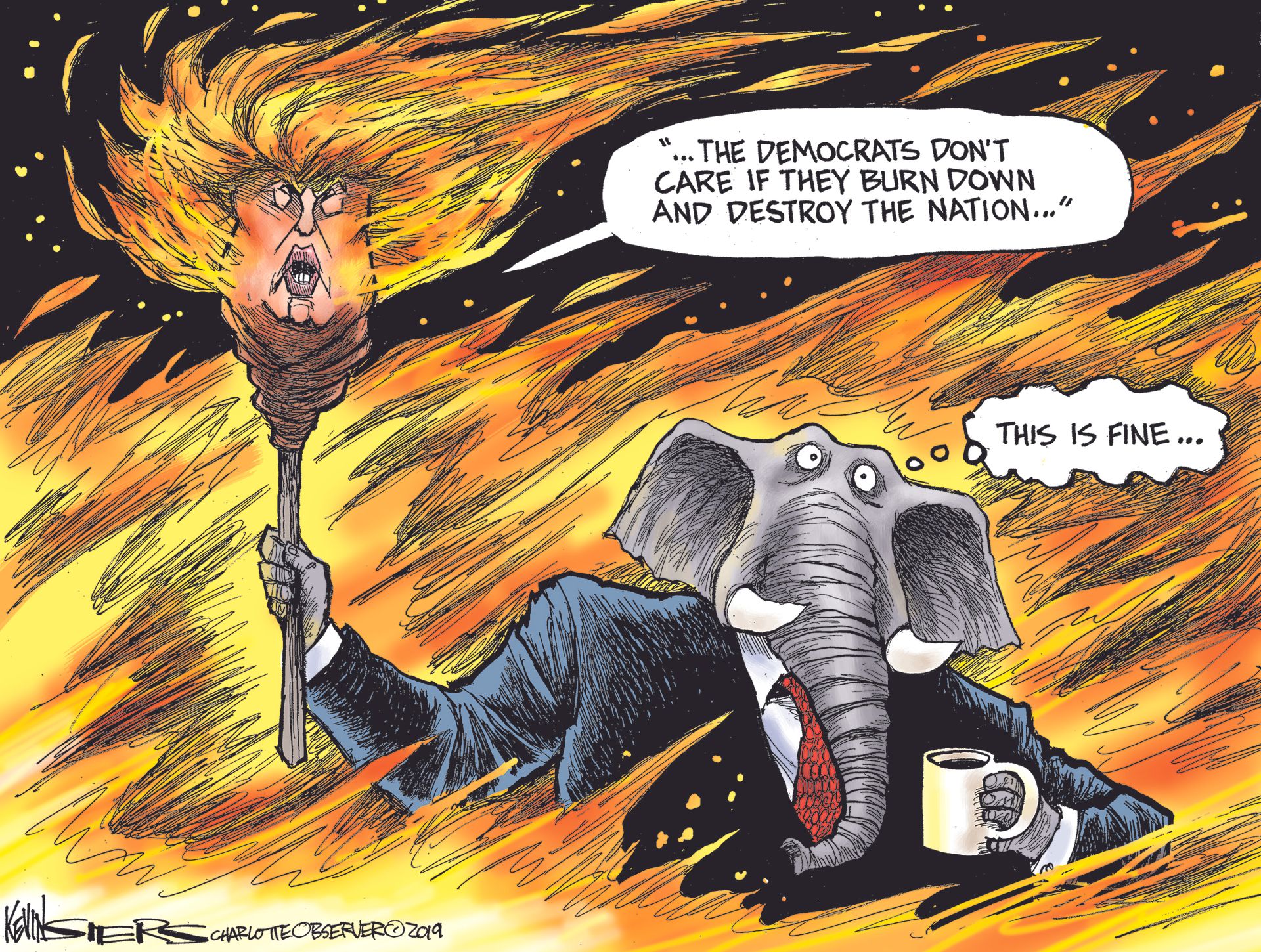 Political Cartoon U.S. Trump Impeachment Democrats Torch Nation | The Week