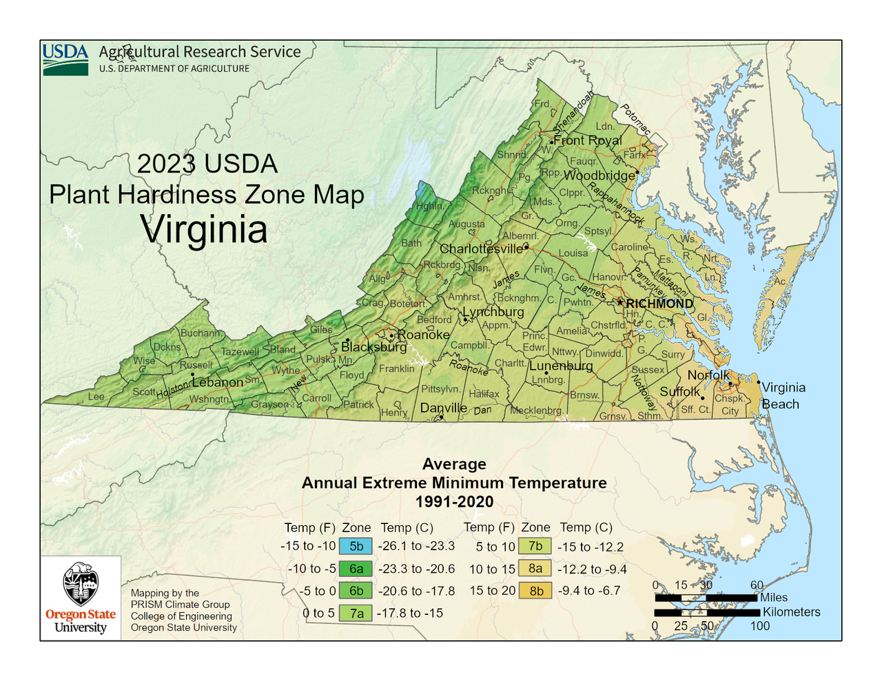 USDA Plant Hardiness Zone Map For Virginia | Gardening Know How