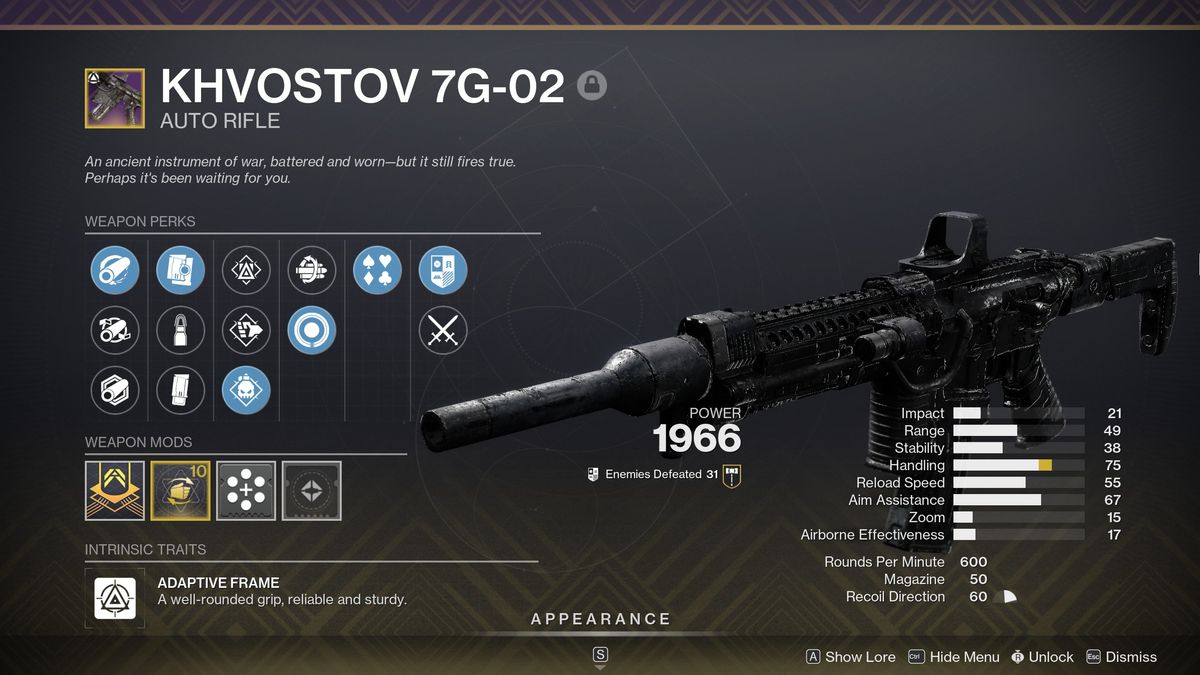 Destiny 2: How to unlock legendary and exotic Khvostov | PC Gamer