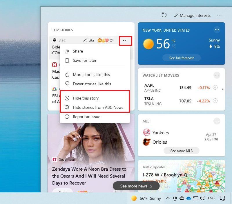 How to use the Windows 10 news and interests taskbar widget | Windows ...