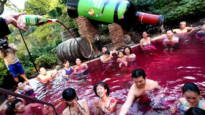 Red Wine Pool - Japanese Red Wine Spa | Marie Claire
