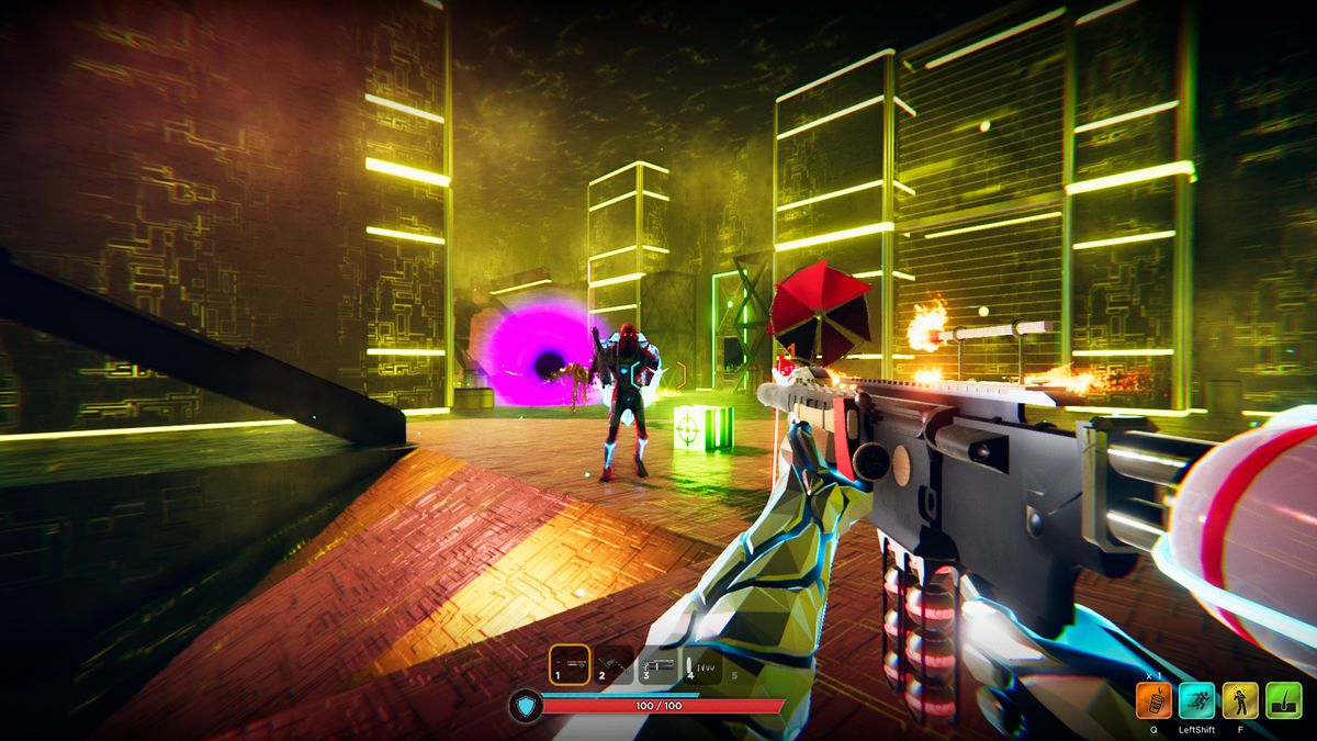 Hypergun is a neon roguelite FPS with weird weapons and petty office ...