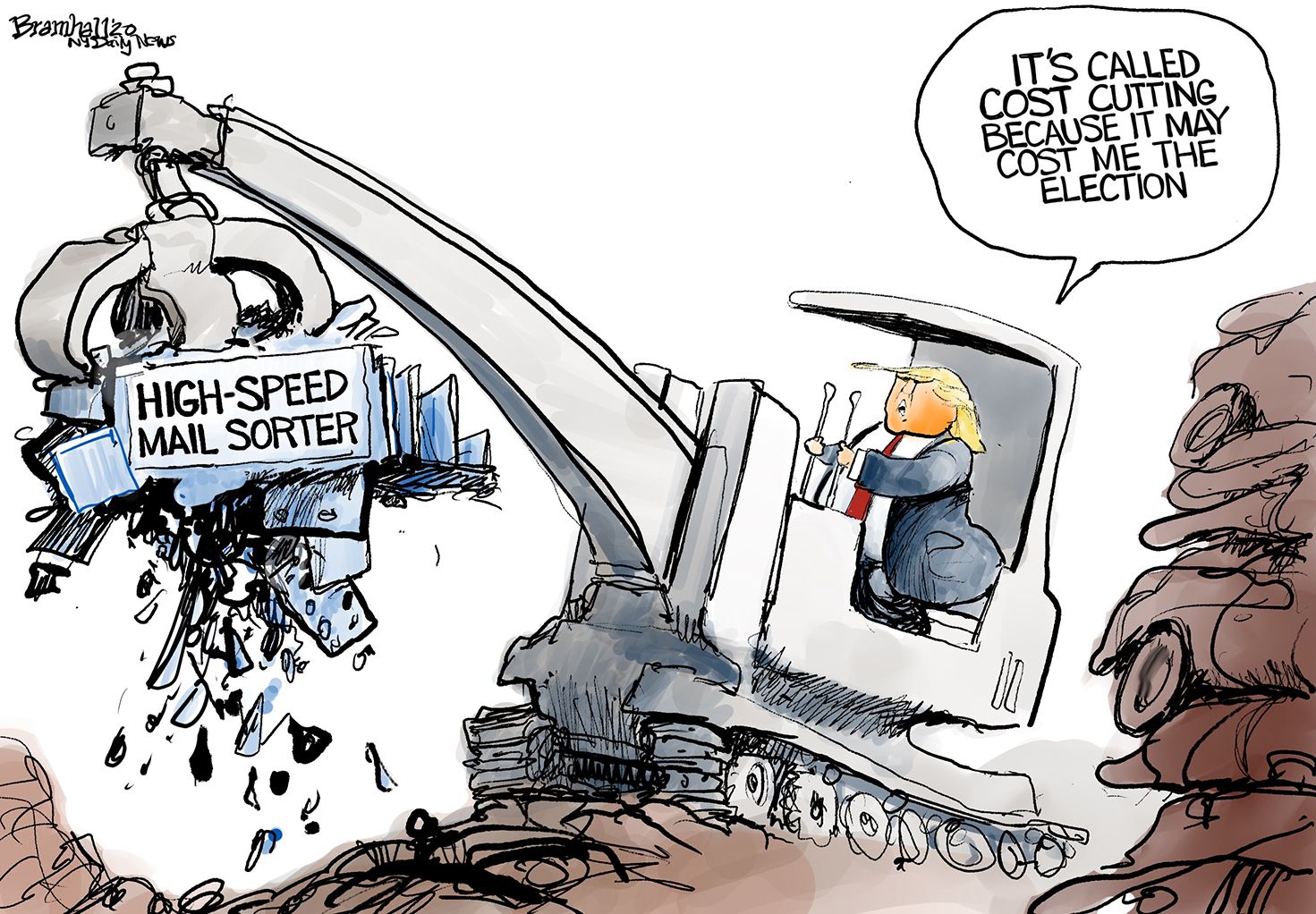 Political Cartoon U.S. Trump USPS 2020 election | The Week
