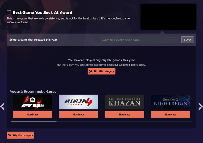 2025 Steam Awards nominations are open, and I wonder if Valve's wonky personalized suggestions ...