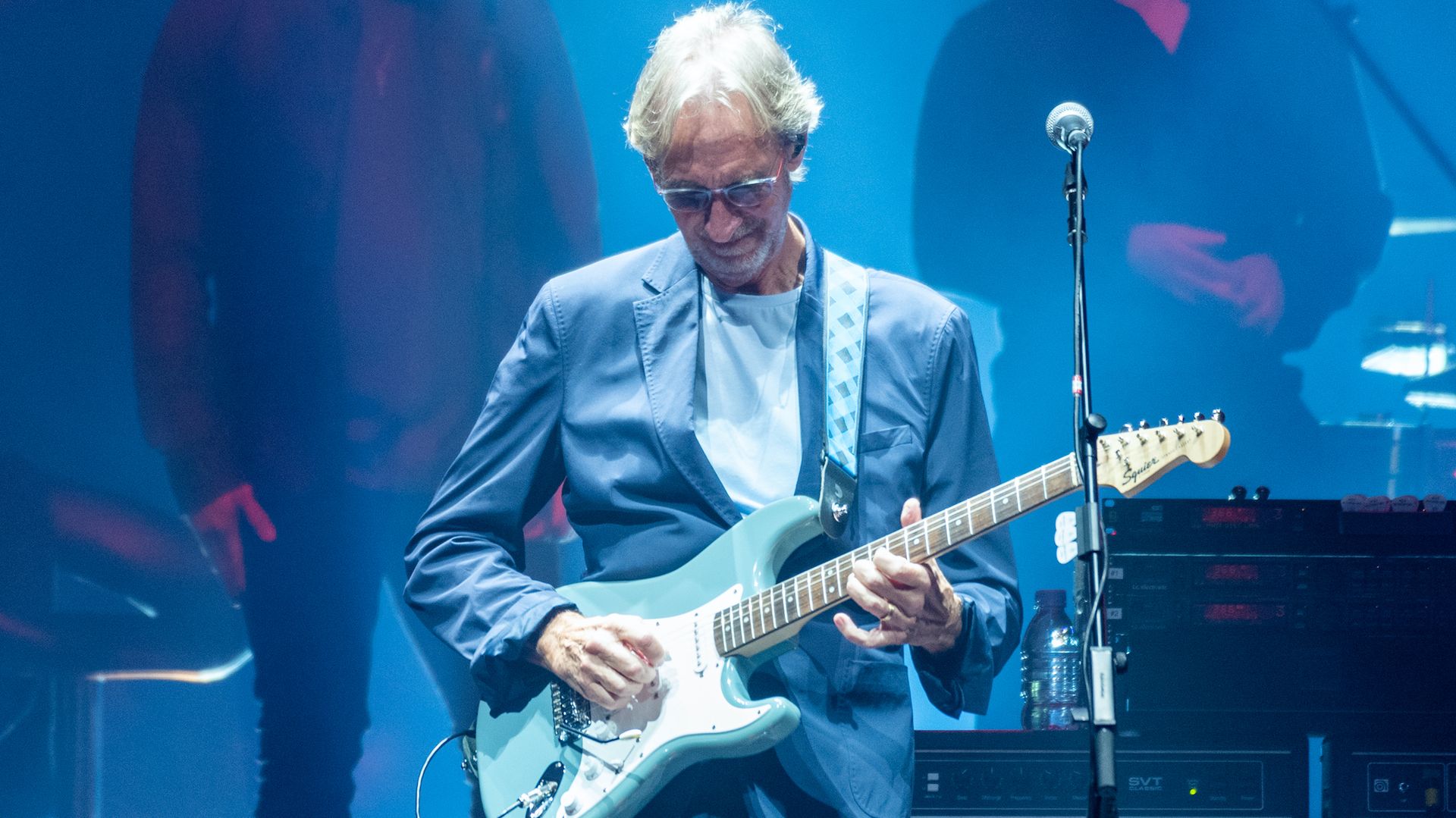 Mike Rutherford using $200 Squier Bullet Strats with Genesis | Guitar World
