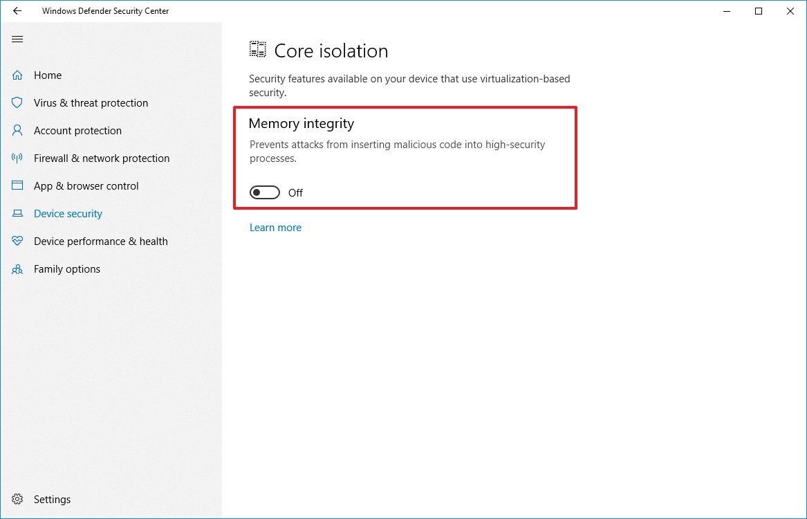How to enable memory integrity protection on Windows 10 April 2018 Update | Windows Central