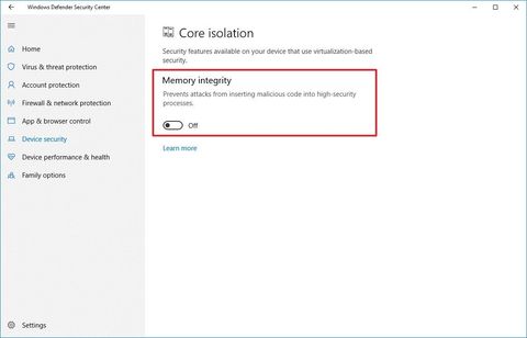 How to enable memory integrity protection on Windows 10 April 2018 ...