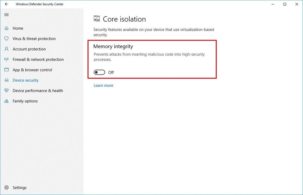 How to enable memory integrity protection on Windows 10 April 2018 ...