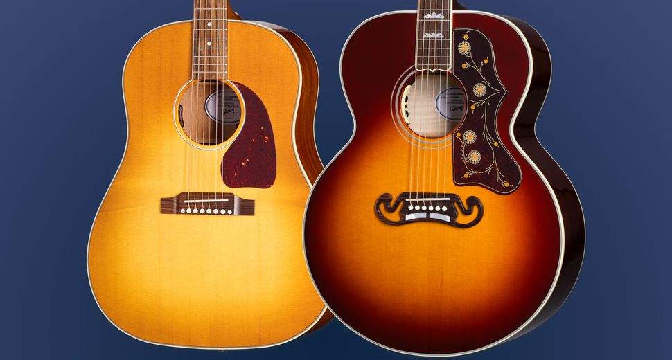 “Heritage Cherry Sunburst on the archetypical Gibson workhorse acoustic ...