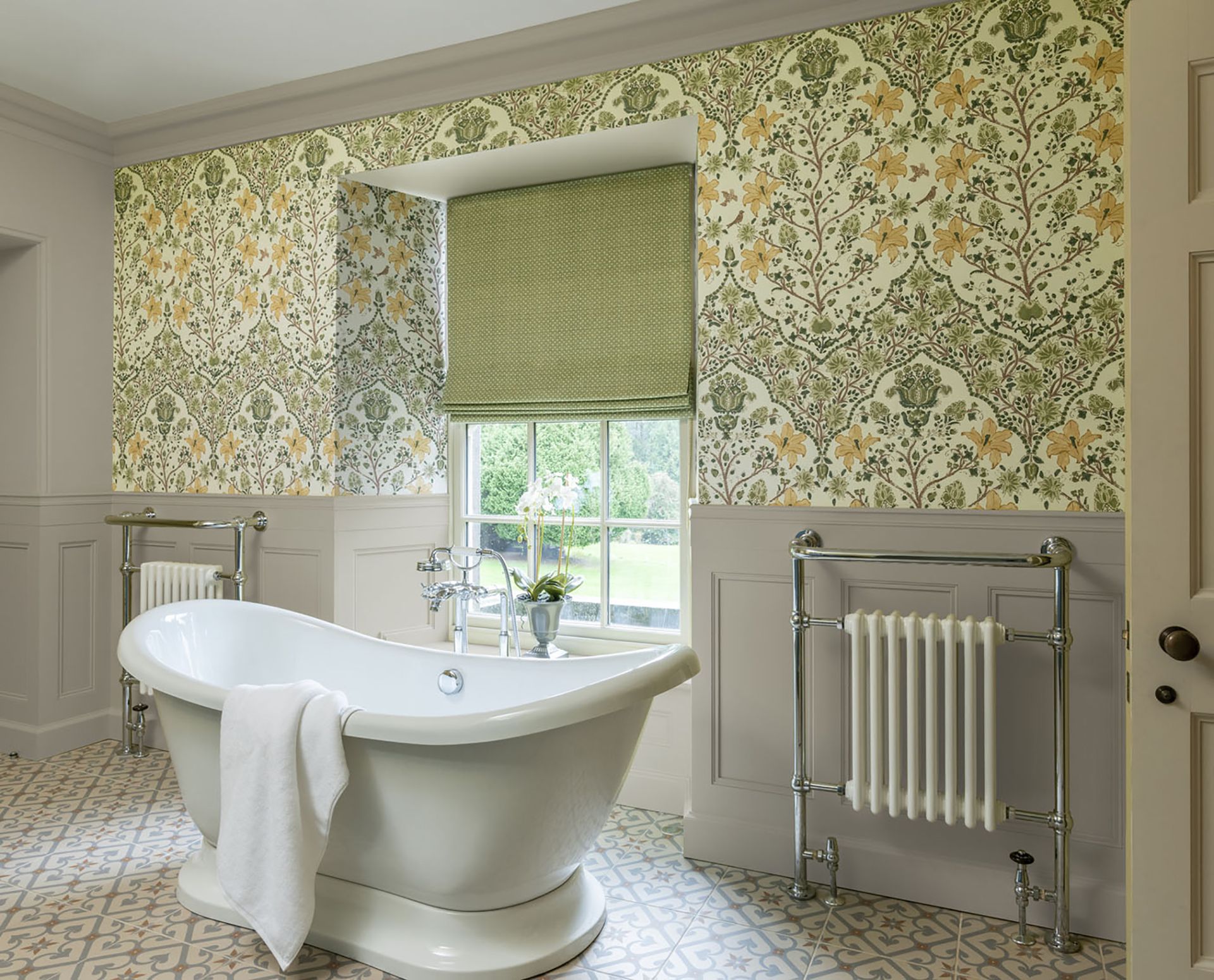 How to wallpaper around a window: an expert step by step | Homes and ...