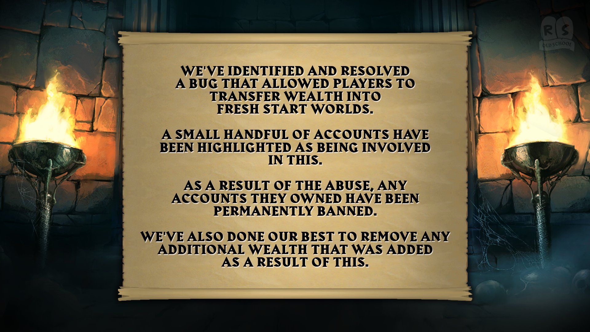 Old School Runescape players smuggle gold into Fresh Start Worlds ...