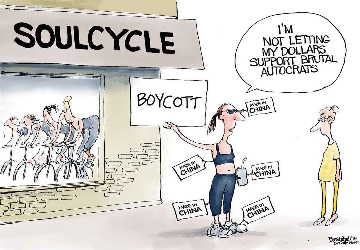 Political Cartoon SoulCycle Boycott Made In China | The Week