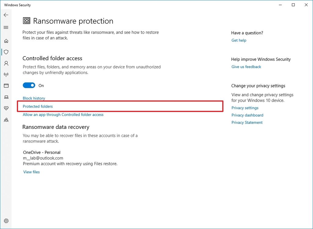 How to enable Controlled folder access to protect data from ransomware ...