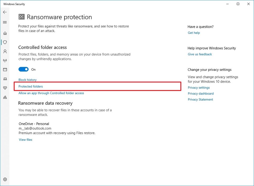 How to enable Controlled folder access to protect data from ransomware ...