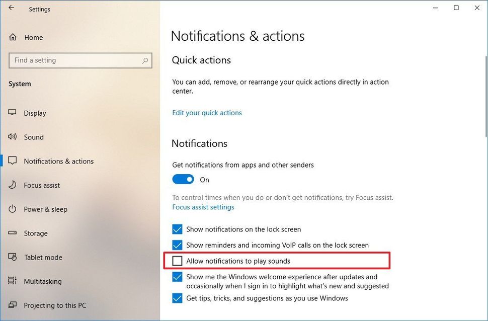 How to disable sound for all notifications on Windows 10 November 2019 ...