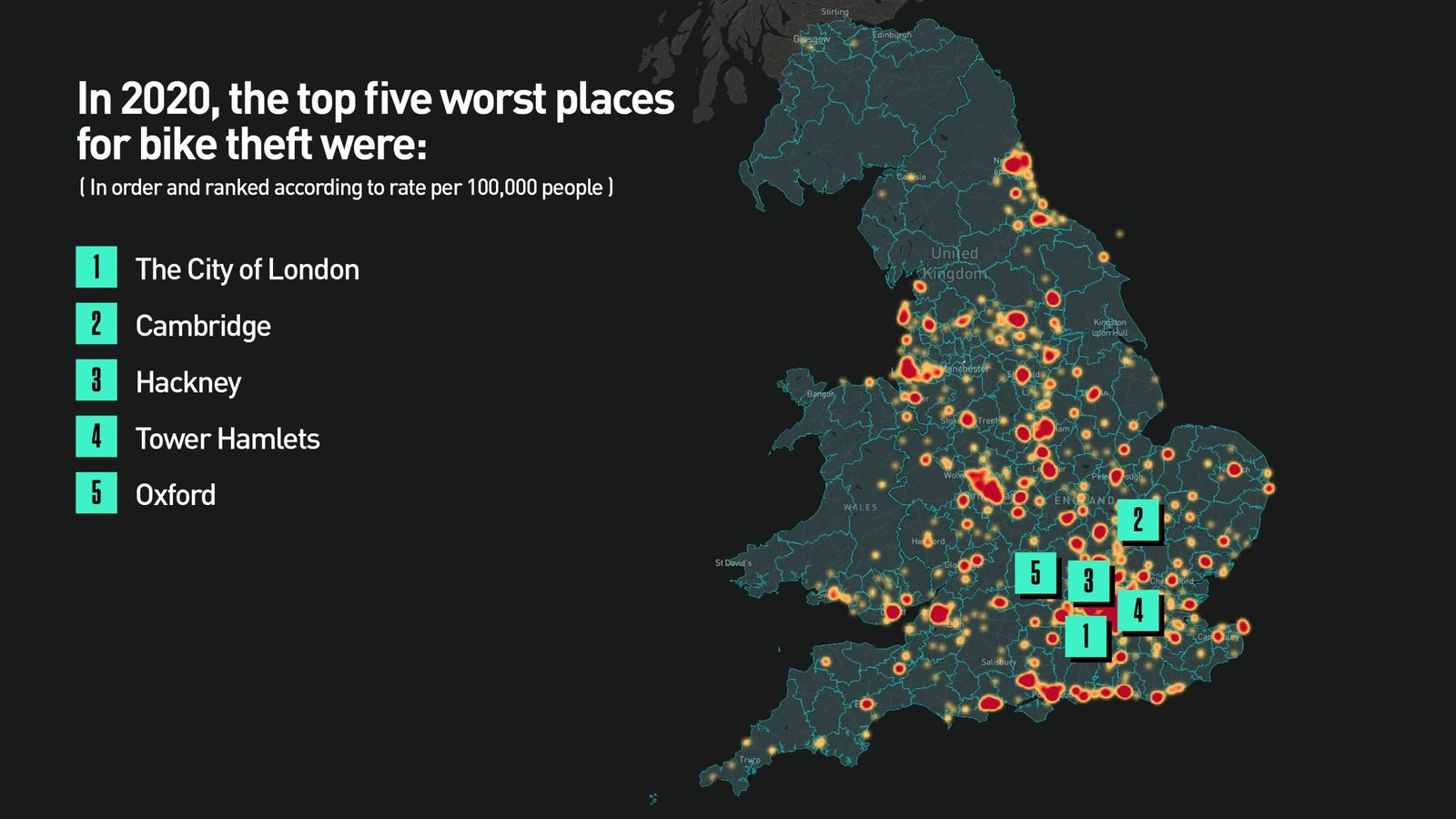New bike theft map reveals hotspots for crimes against cyclists ...