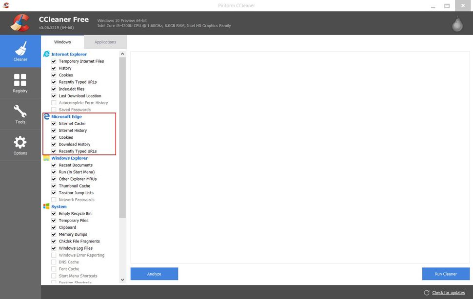 CCleaner now supports Microsoft Edge web browser | Windows Central