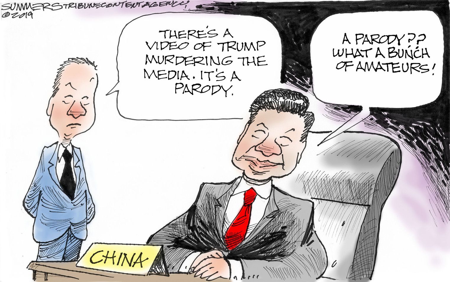 Political Cartoon U.S. Trump China Media Xi Jinping | The Week