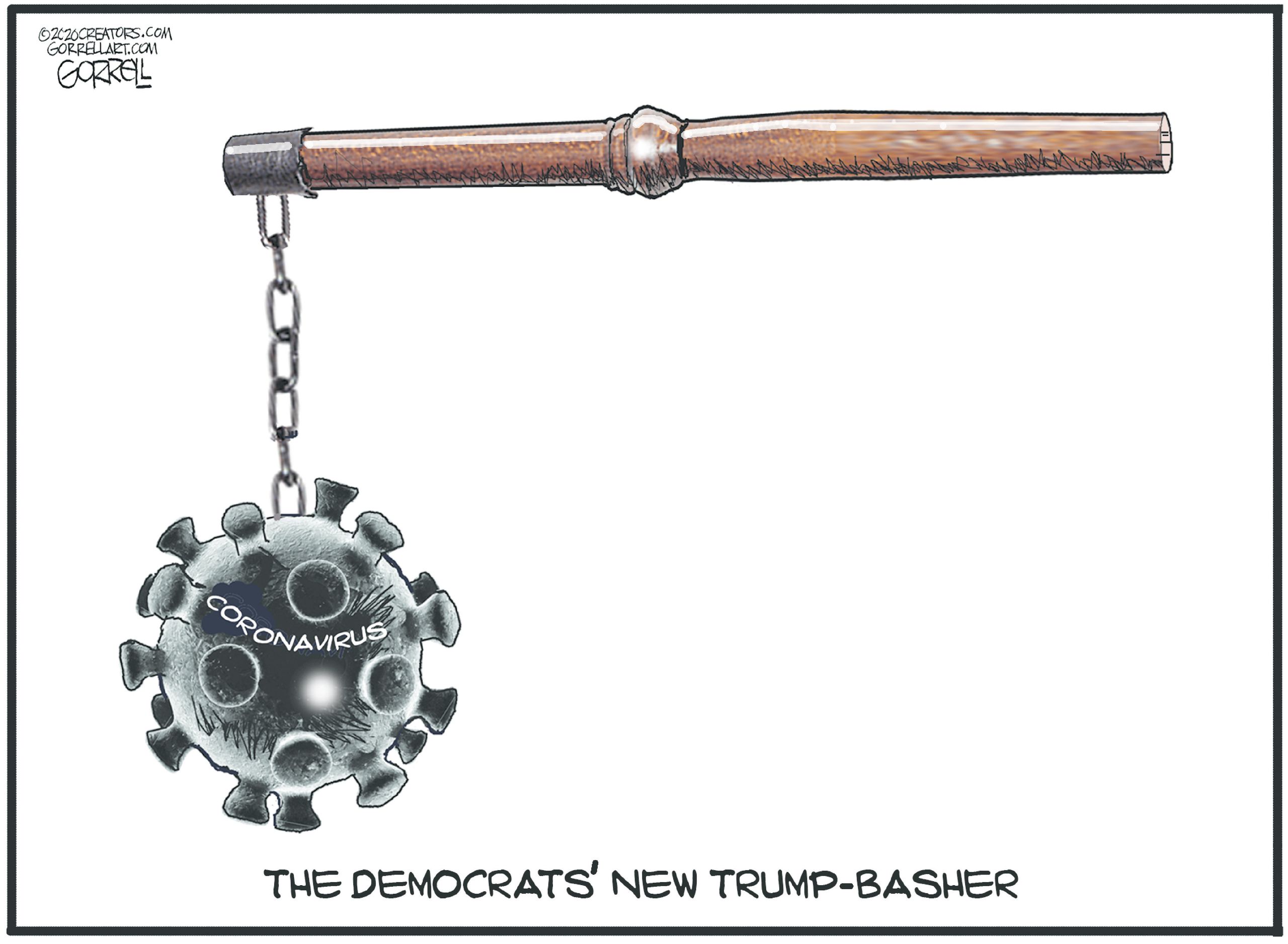 Political Cartoon U.S. coronavirus mace democrats Trump bash | The Week