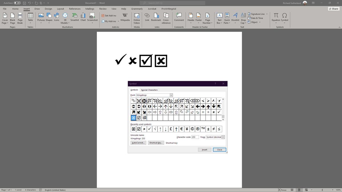 How to insert a tick or a cross symbol in Microsoft Word and Excel | ITPro