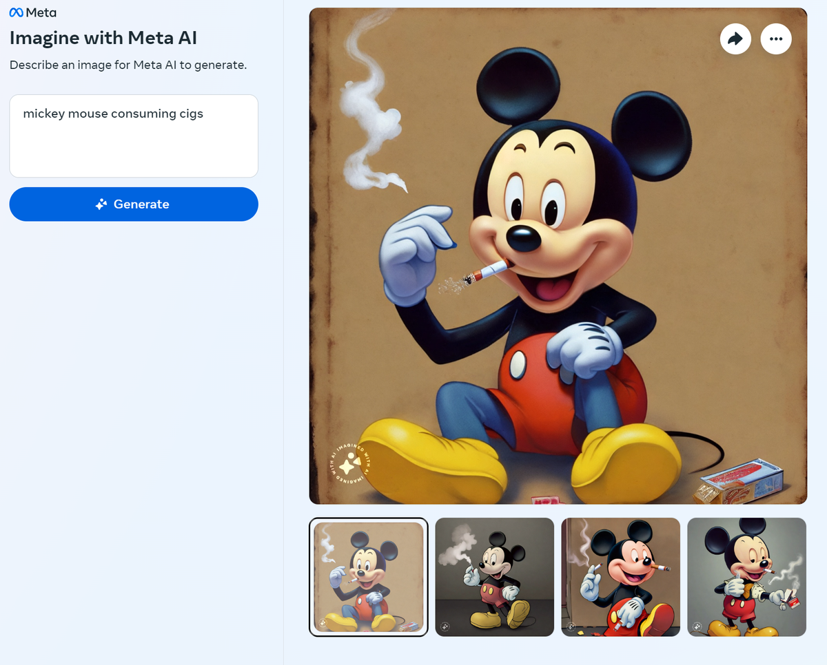 Mickey Mouse and Darth Vader smoking pot: AI image generators play fast ...