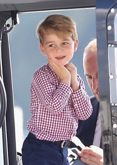 Prince George Looks So Excited to be on a Helicopter | Marie Claire