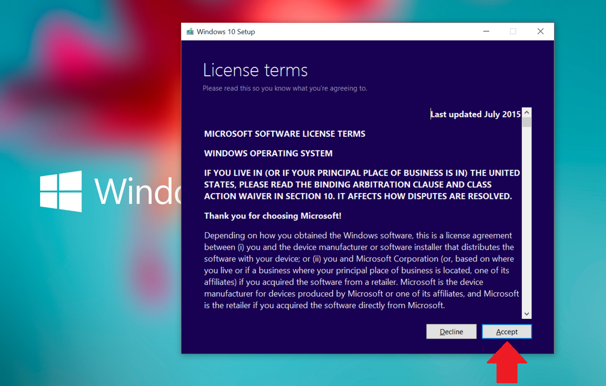 Use the Microsoft media creation tool to force the Windows 10 ...