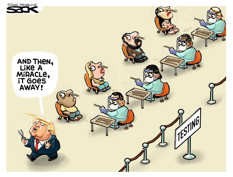 Political Cartoon U.S. Trump coronavirus testing | The Week