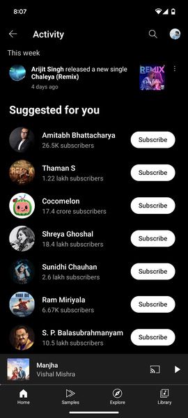 YouTube Music is rolling out a new Activity notifications feed for ...