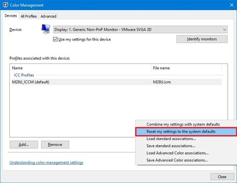 How to find the correct monitor color profile on Windows 10 | Windows ...