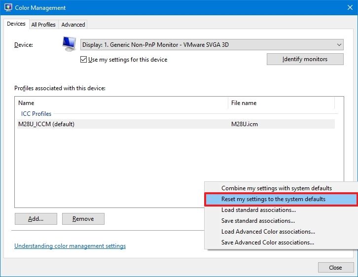 How to find the correct monitor color profile on Windows 10 | Windows ...