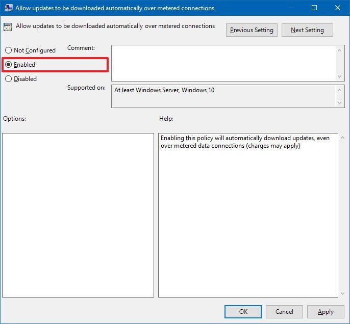 How to allow updates over metered connections on Windows 10 Fall ...