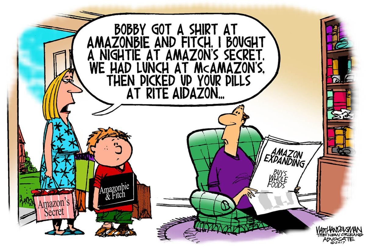 Political cartoon U.S. Amazon Whole Foods economy | The Week