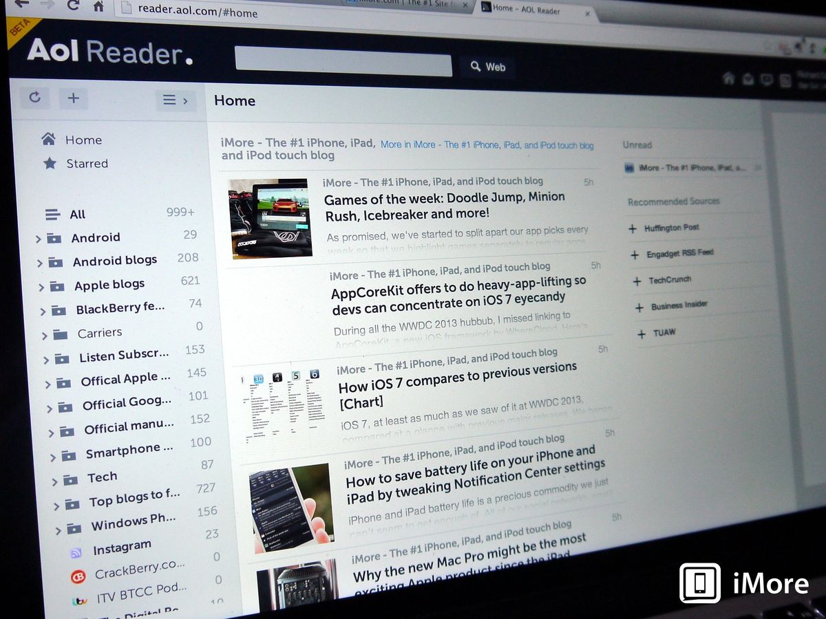 First look at the new AOL Reader beta, a surprisingly pleasing way to get your RSS fix | iMore