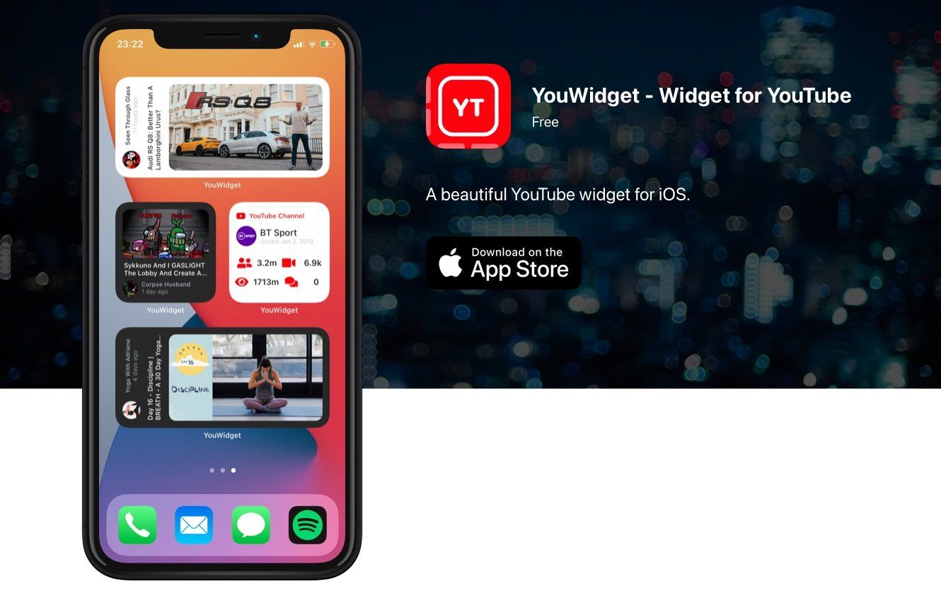 YouWidget puts your YouTube subs and more into an iOS 14 widget | iMore
