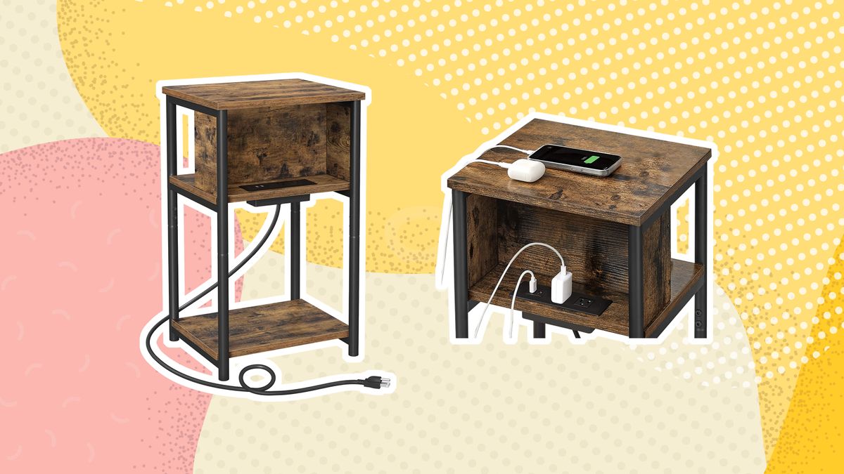 Need a charging end table to solve your outlet issues? This industrial ...