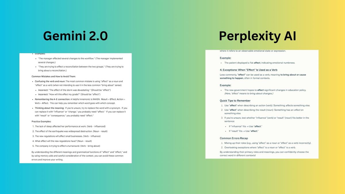 I tested Gemini 2.0 vs Perplexity with 7 prompts created by DeepSeek ...