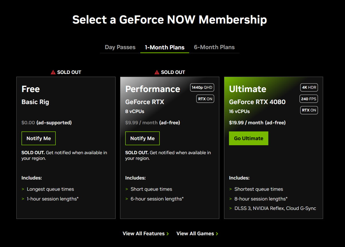 Most GeForce Now tiers are currently sold out — Nvidia blames high ...