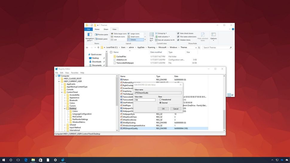 How to disable image compression for desktop wallpapers on Windows 10 ...